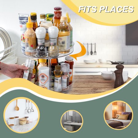 Spice Jars Turntable Storage Rack Countertop 360 Degrees Rotating Salt ...