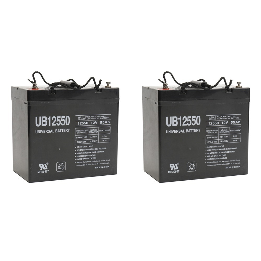 UB12550 12V 55AH Internal Thread Battery for Electric WheelChairs - 2 ...
