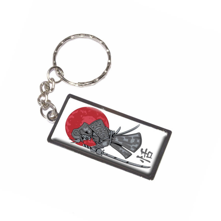 Samurai And Red Moon Japanese Asian Sword Keychain Key Chain Ring ...
