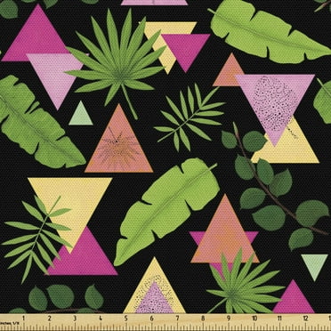 Palm Tree Upholstery Fabric by the Yard, Leafy Branches in Shades of ...