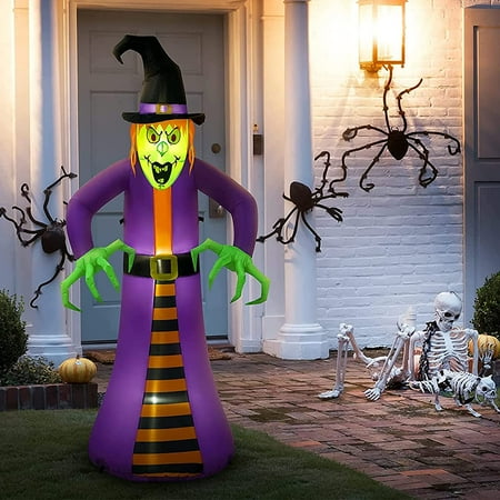 6 FT Halloween Inflatables Witch, Giant Halloween Decorations Outdoor ...