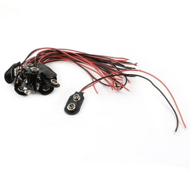 10pcs 9V DC Battery Power Cable 2.1x5.5mm Male Plug Clip T-type ...