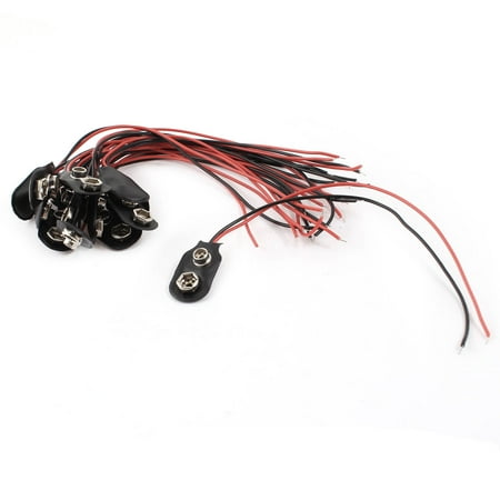 15Pcs 15cm Wire Cable 9V 9 Volt Battery Clip Connector Lead T Type ...