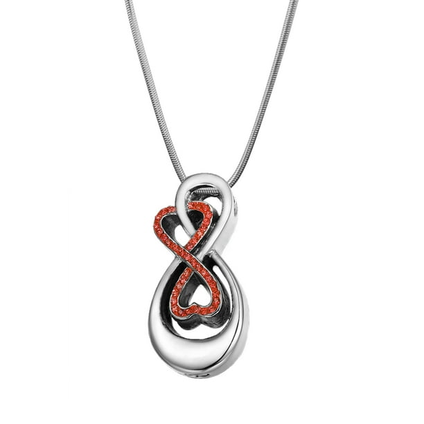 Anavia Double Infinity Cremation Jewelry Memorial Necklace Ash Urn ...