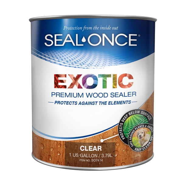 Seal-Once Exotic Premium Wood Sealer, waterproofer & Stain 1-Gallon ...