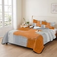 Abstract Orange Gray Color Block 3 Pieces Quilt Set,1 Quilt with 2 ...