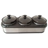 FRIGIDAIRE Triple Slow Cooker & Buffet Server, Stainless-Steel 3x2.5 Qt ...