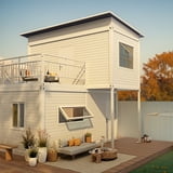 TEKAMON Flat-Pack Two-Story Tiny House with Aesthetic Appeal, Modern Prefabricated Dwelling for ...