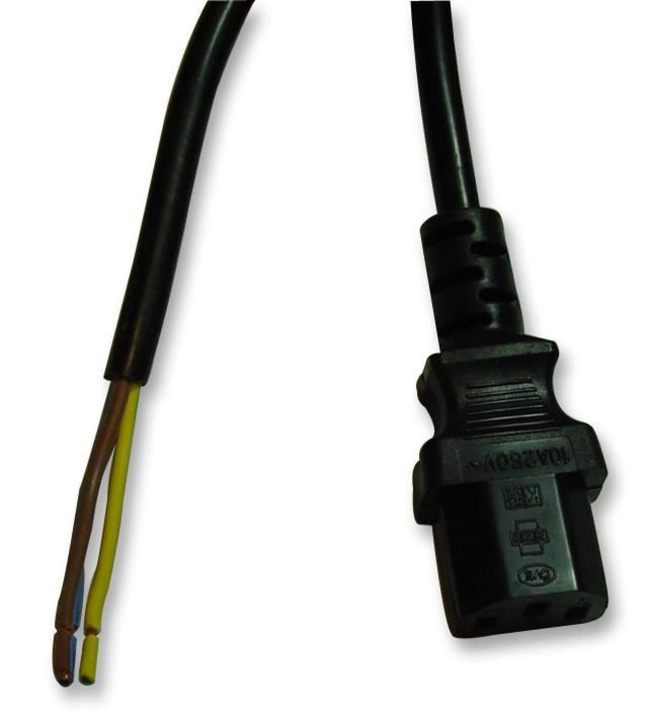 PRO ELEC - 10A IEC 320 C13 Socket to Bare Ends Power Lead, 1m - Walmart.com