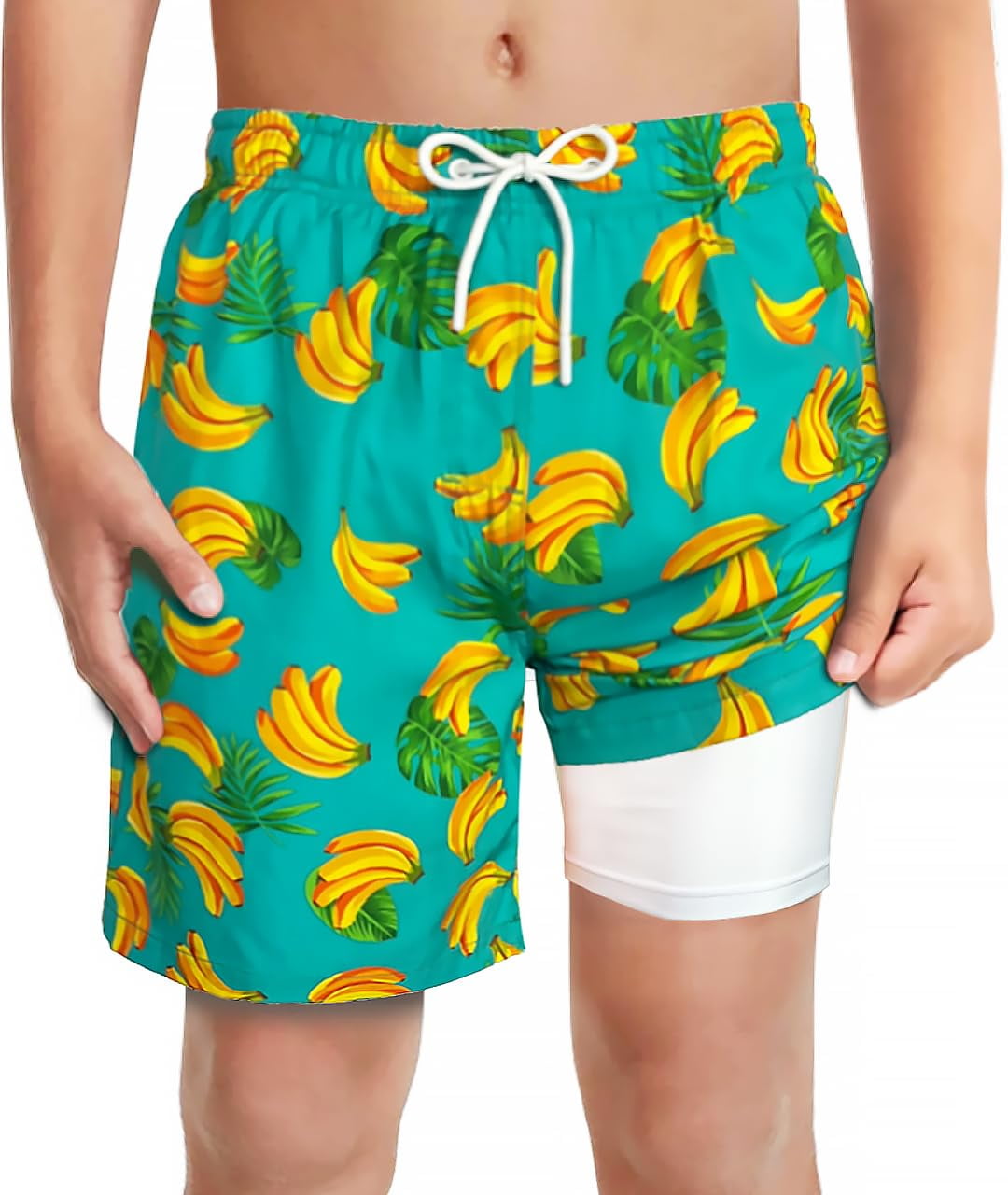 Pantalones cortos de natación LUCOWEE Boxer de compresión para niños ...