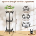 Black 3 Tier Tall Stand for Indoor Outdoor, Large Multiple Level Flower ...
