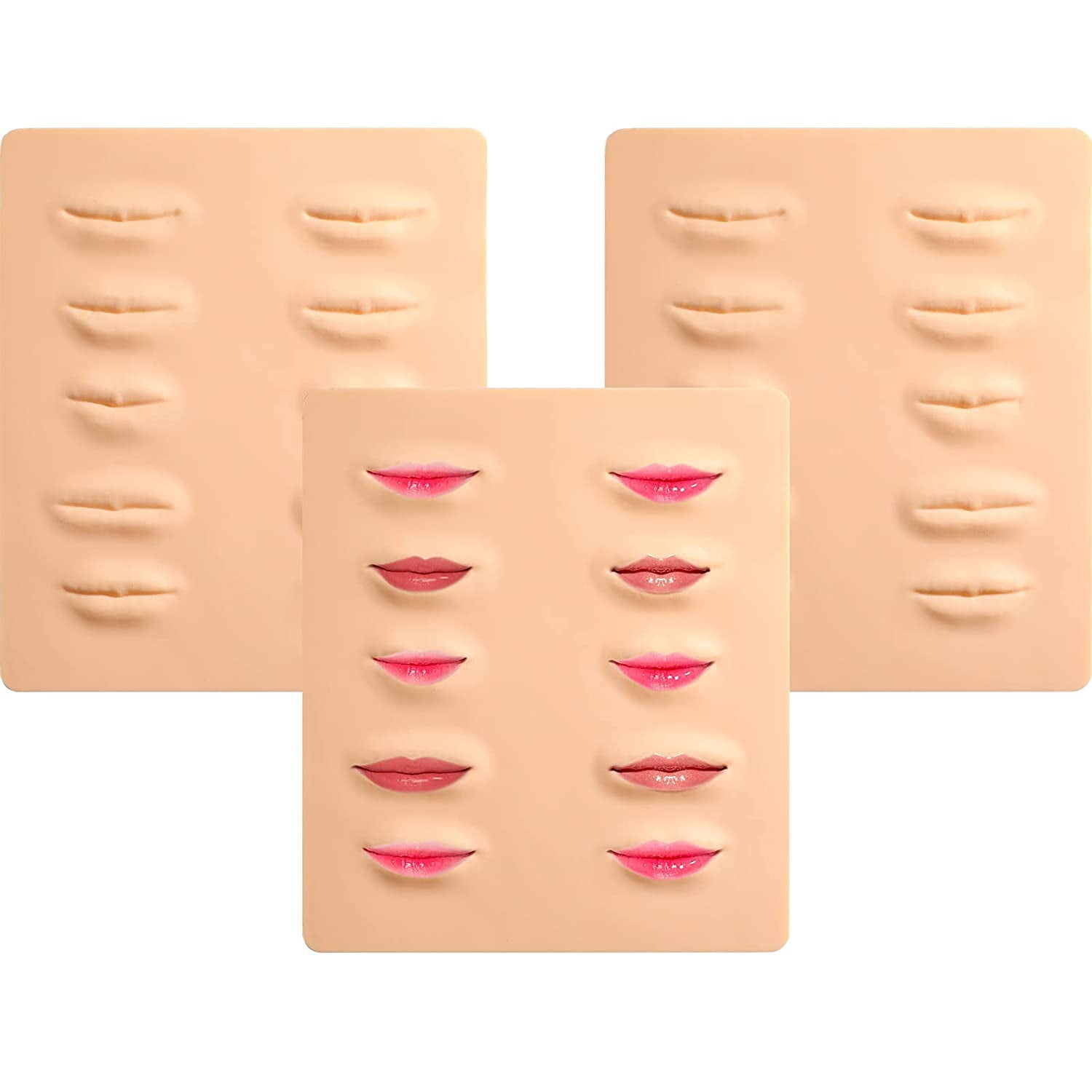 3 Pieces Lips Tattoo Skin Practice 3D Microblading Fake Skin for Lips ...