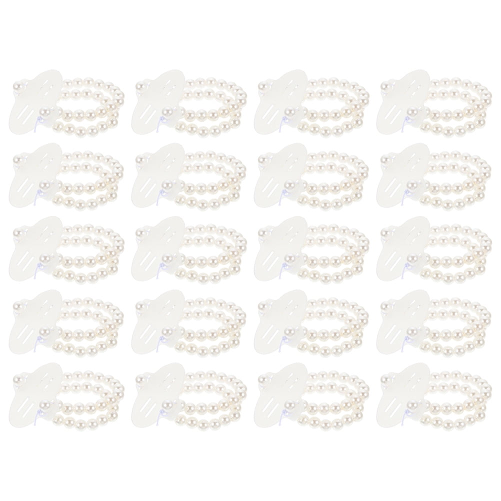 20 pulseras elásticas de perlas falsas para boda, ramilletes de muñeca ...