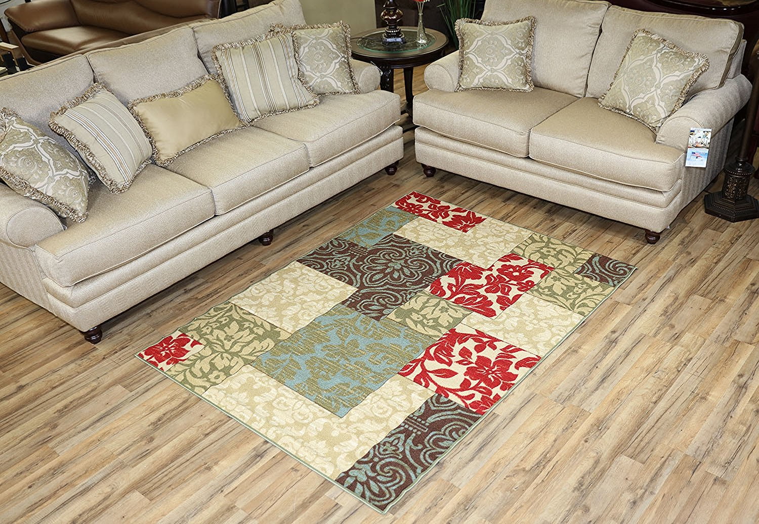 Patchwork Runner and Area Rug Multi Color Printed Slip Skid Resistant ...