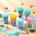 24 Set Summer Party Decoration Cups with Silly Straws and Lids, 16oz ...