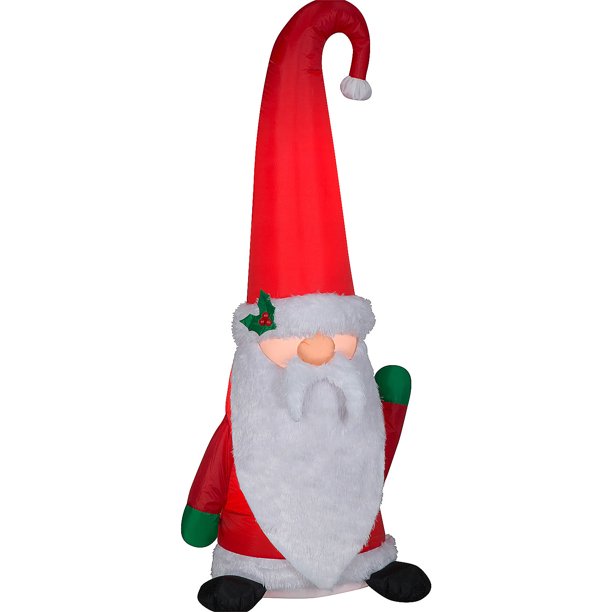 Gemmy Inflatable Gnome With Santa Hat LED Lighted Yard Decoration - 60 ...