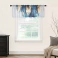Abstract Graffiti Art Semi Sheer Valance Curtains Blue Gold Blend ...