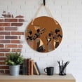 Brown Girls Boho Round Front Door Welcome Sign, 5.9 Inch Wall Hanging ...