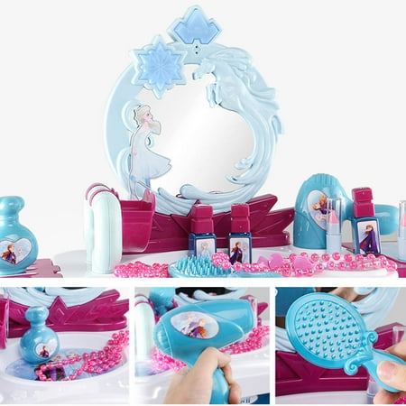 AIHOME Pretend Play Makeup Table Frozen Makeup Table Toys Set Pretend ...