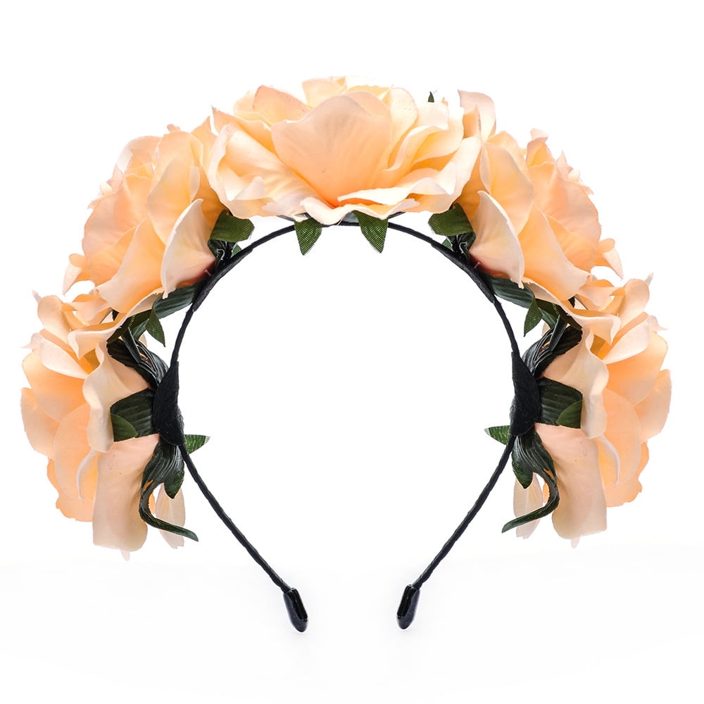 Zhuge Corona de flores mexicanas Tocado del Día de los Muertos Diadema ...