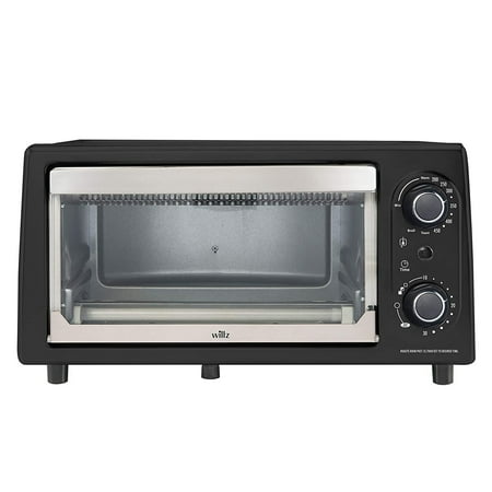Willz 1050 Watt 4 Slice Toaster Oven in Black with Timer - Walmart.com ...