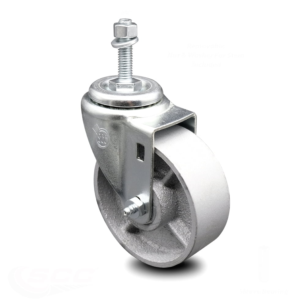 Semi Steel Cast Iron Swivel Threaded Stem Caster - 4 Semi Steel Cast Iron Swivel Threaded Stem Caster - 4