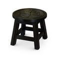 Dokea Carved Wooden Step Stool - Maple Leaf, Espresso - 10"H - Walmart.com