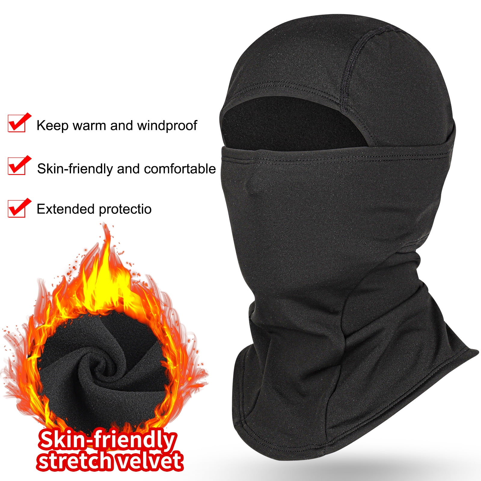 WEST BIKING Men's Windproof Sports Balaclava Face Mask Caps, Black 1 ...