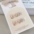 Pure hand-worn nail small short nail magic mirror hand-painted polka ...