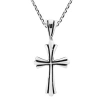Simple Polished Cross of Protection Everyday Casual .925 Sterling ...