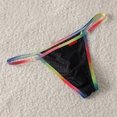 COSFO Mens Thongs Bulge Pouch Colorblock Silk G-String Stretch Low Rise ...