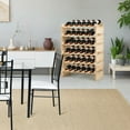 Gymax 36 Bottle Modular Wine Rack 6 Tier Stackable Wooden Display ...