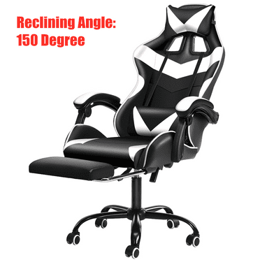 Gymax Massage Gaming Chair Recliner Racing Chair w/ Retractable ...
