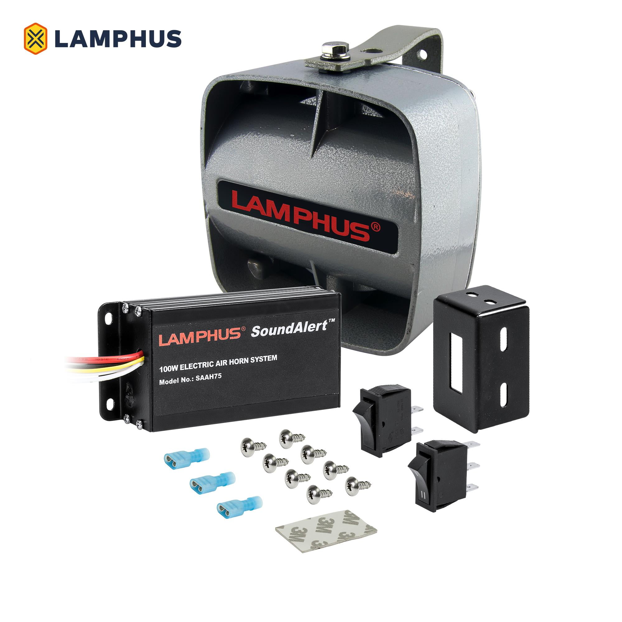 LAMPHUS SoundAlert SAAH75 SASP02 100W Electronic Air Horn Kit for ...