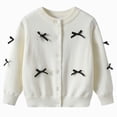 CAUYDYGirl's Bow Knitted Cardigan Cute Toddler Long Sleeve Crewneck ...