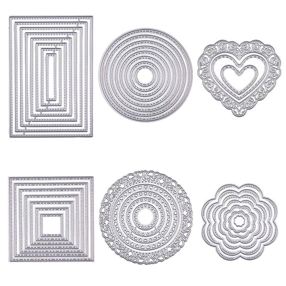 7 Pcs Cutting Dies Cut Metal Scrapbooking Stencils Nesting Die for ...