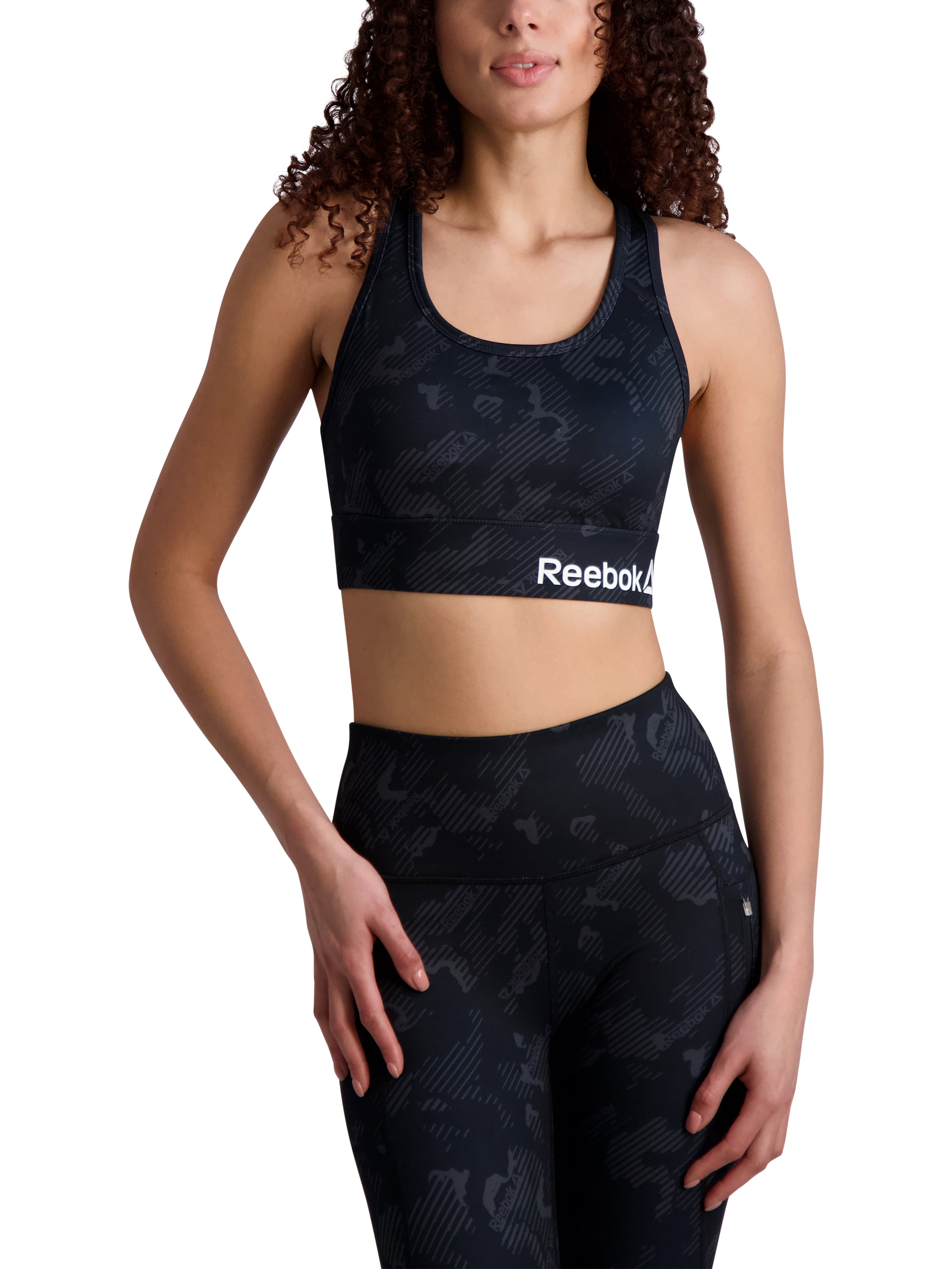Reebok Women's Prime Essential Medium Impact Sports Bra with Back ...