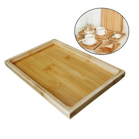 Rectangular Wood Serving Tray Home Decor Rustic Holder for Lap Dinner ...