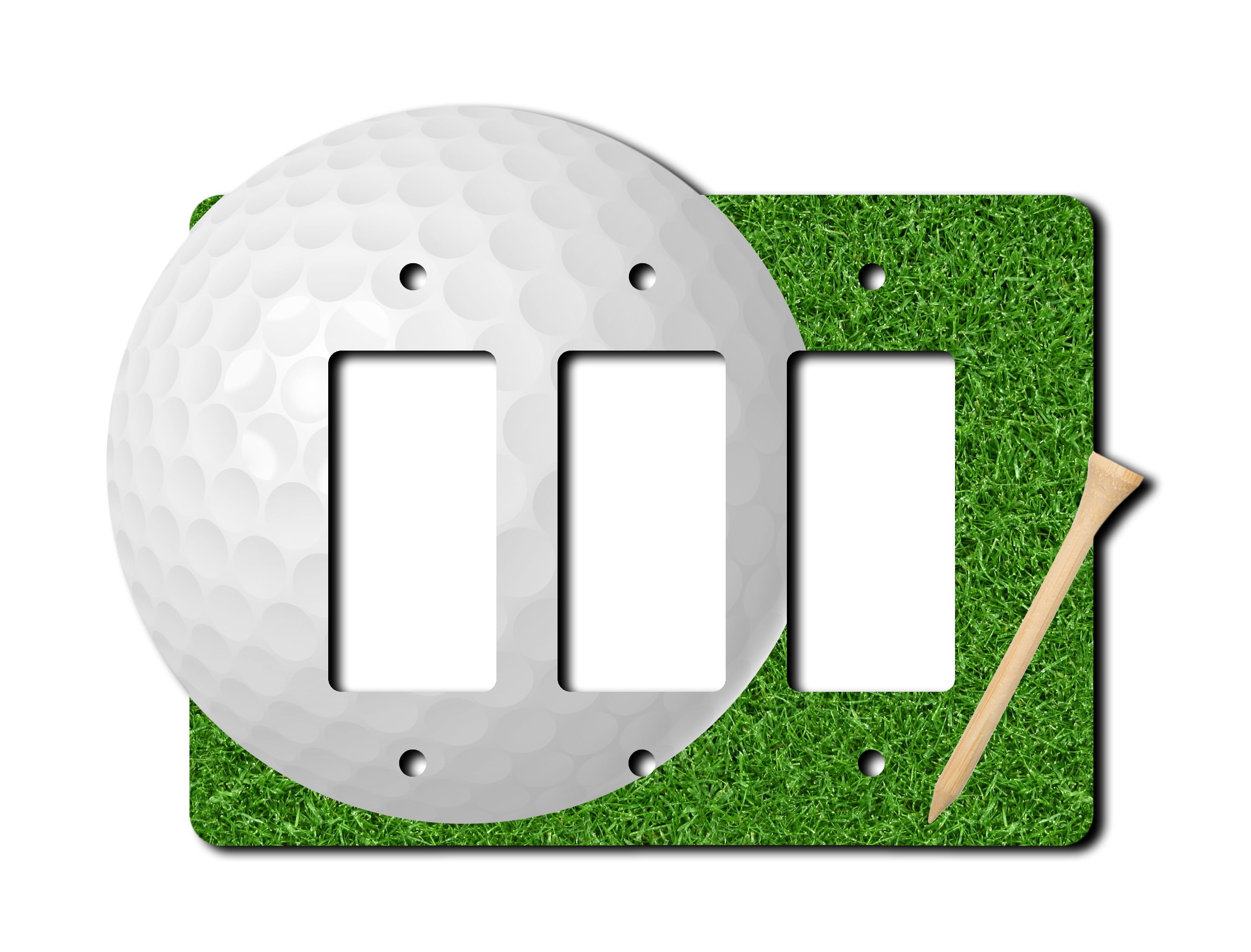 Off The Wall Plates - Golf Ball - Triple Gang Paddle Rocker - Walmart.com