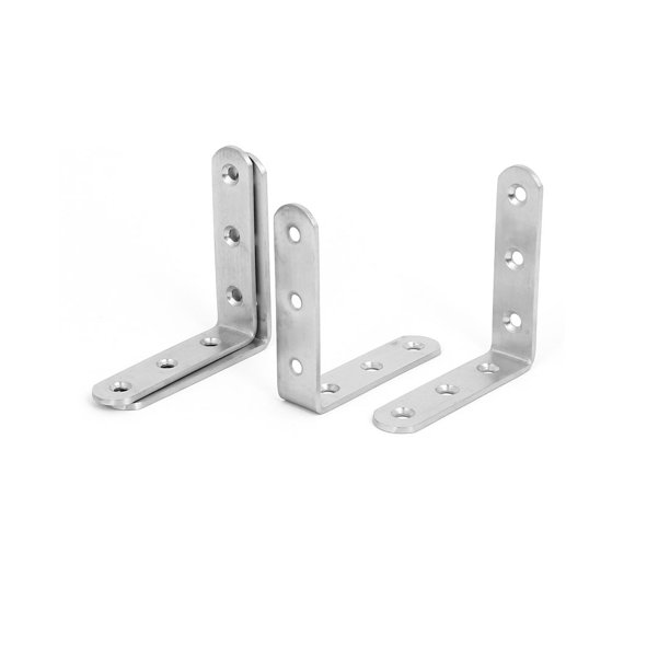 80mmx80mmx3mm Stainless Steel L Shaped Angle Brackets Shelf Supports