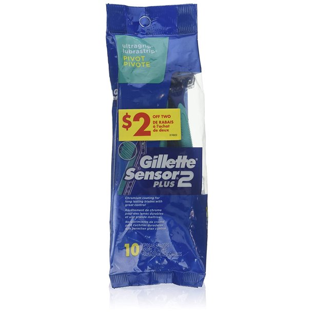 Gillette Mens Sensor 2 Plus Disposable Razor (10 Count) - Walmart.com