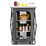 Patiojoy BBQ Prep Foldable Patio Portable Outdoor Camping Storage ...