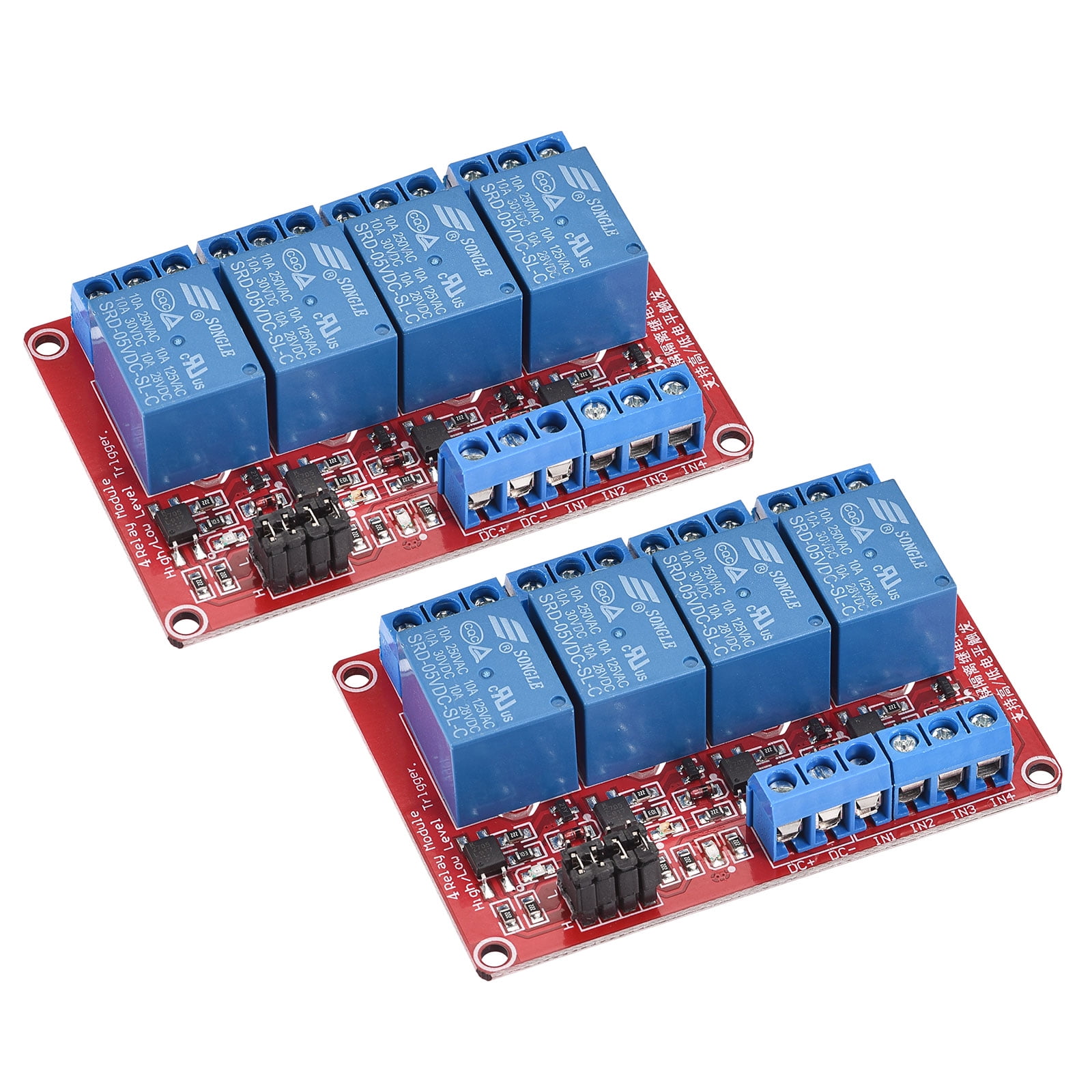 Módulo de Relé Unique Bargains 4 Canales 5V Paquete de 2 relés ...