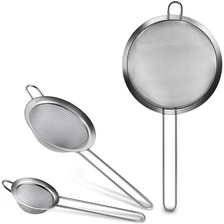 Professional Fine-Meshed Kitchen Sieve Set Flour Sieve Strainer 7/12 ...