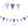 32Ft purple gingham pennant banner. Fabric triangular flags, ideal for ...
