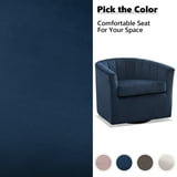 "Ebello Comfortable Blue Swivel Bucket Chair for Living Room and ...