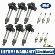 POLARPRA 6PCS UF-569 Ignition Coils Pack & 41-109 Iridium Spark Plugs Compatible with Chevy ...