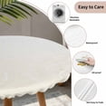 Cream Geometric Round Tablecloth for 45-54 Inch Tables,Fitted Table ...