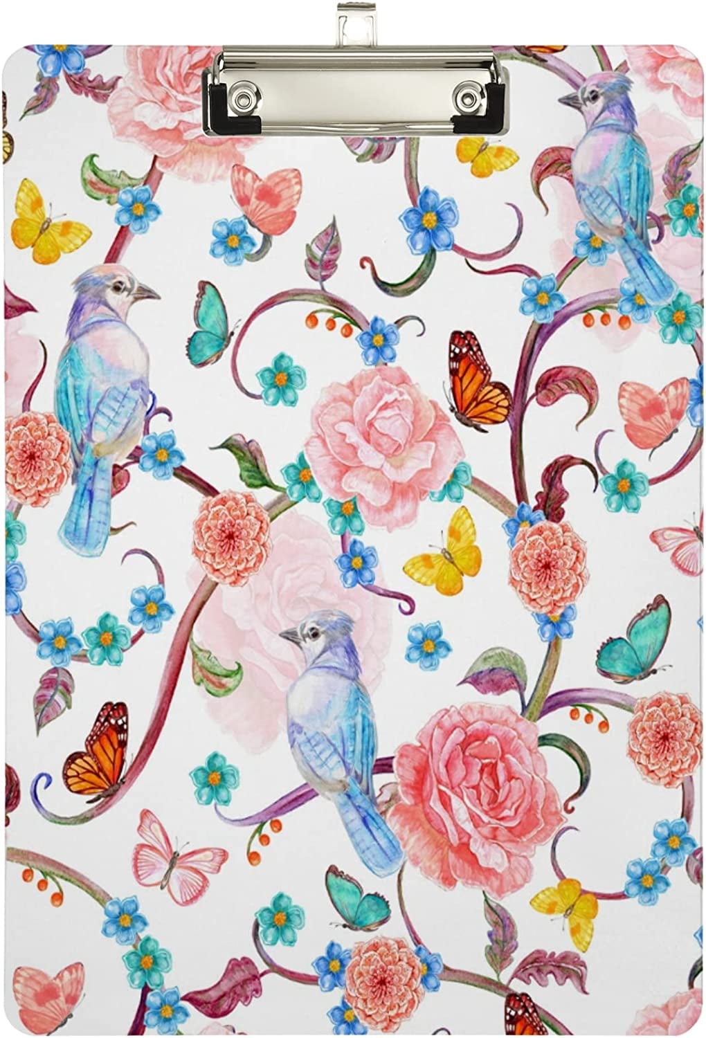 ZHANZZK Chic Romantic Fancy Floral Birds Butterfly Clipboard Hardboard ...