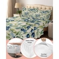 4 Piece Cal. King Sheet Set Blueberrys Leaves Sheets Set for Cal. King ...